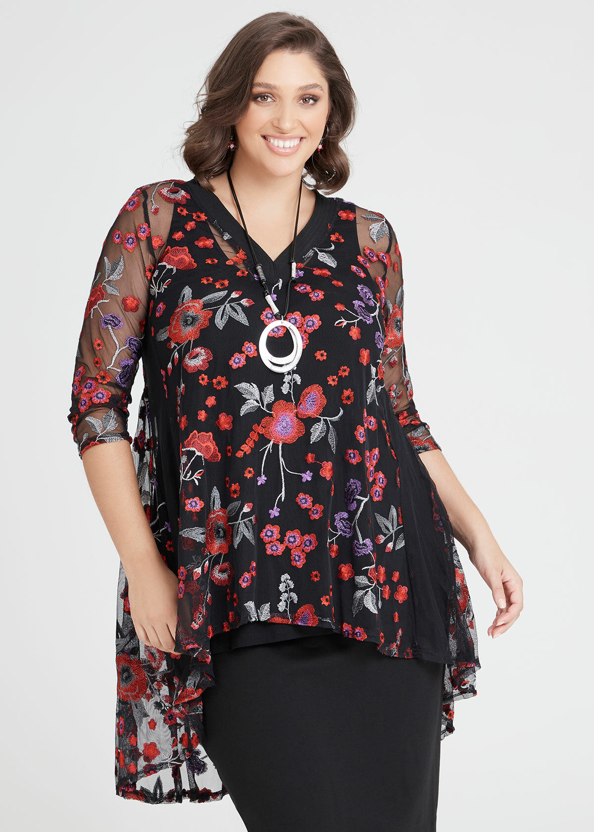 Shop Plus Size Flora Embroidered Tunic, Floral | Taking Shape AU