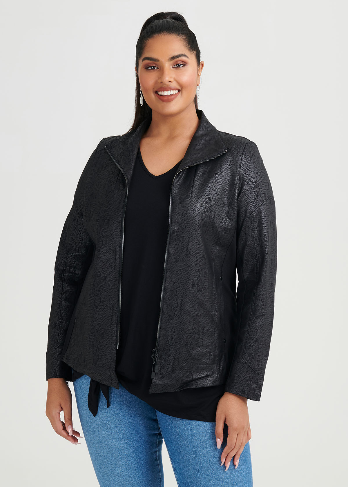 Shop Plus Size Society Ponti Jacket, Black | Taking Shape AU