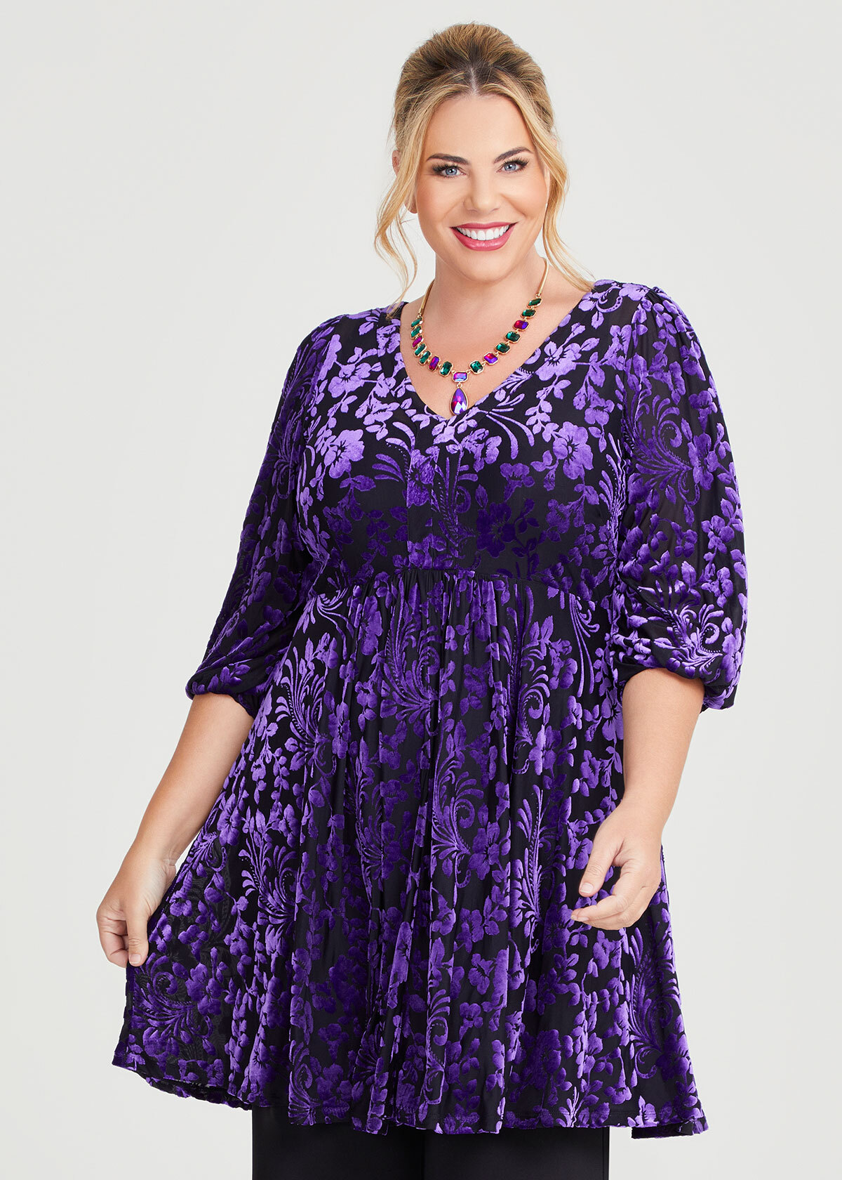 Shop Plus Size Byzantine Velvet Event Tunic, Black | Taking Shape AU