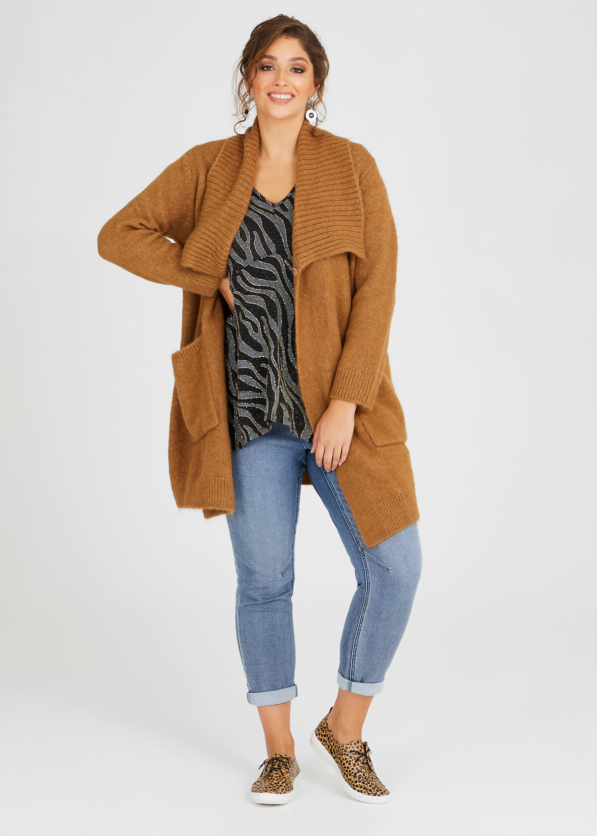 Shop Plus Size Jordan Coatigan, Brown | Taking Shape UK