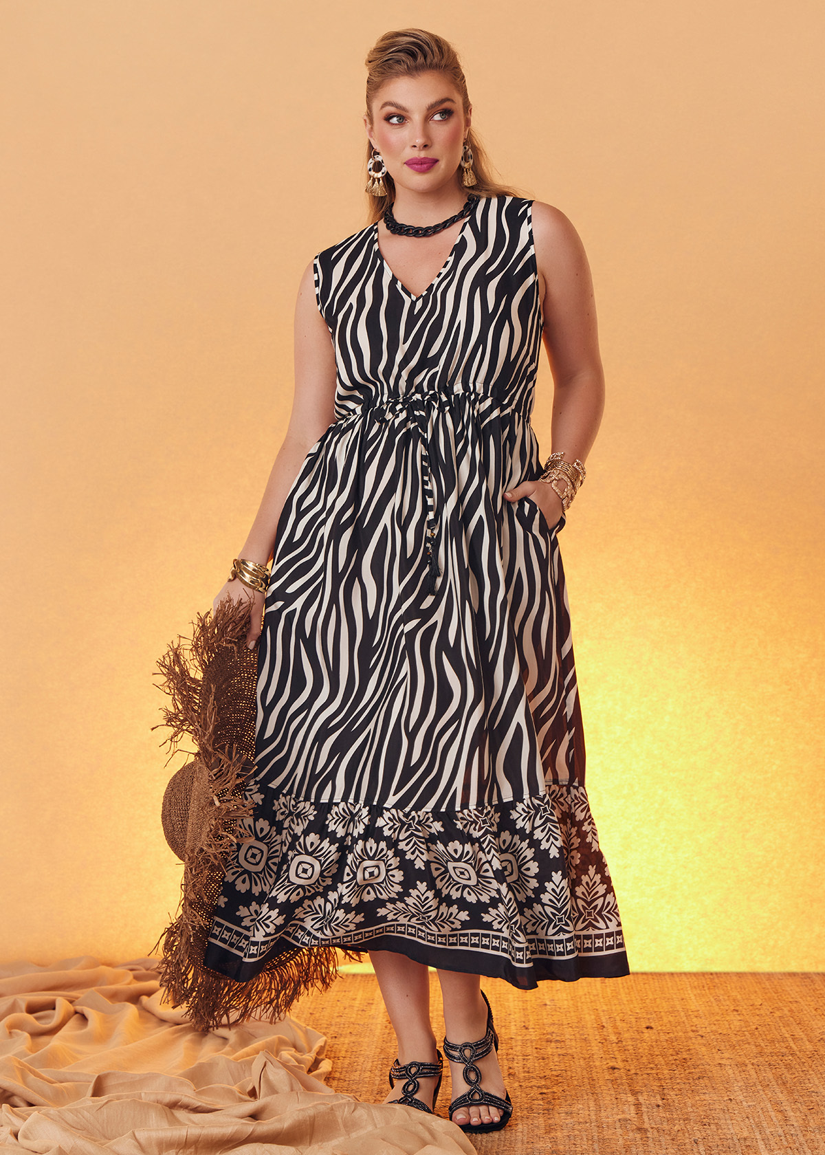 Shop Plus Size Natural Savannah Maxi Dress In Multi Taking Shape Au