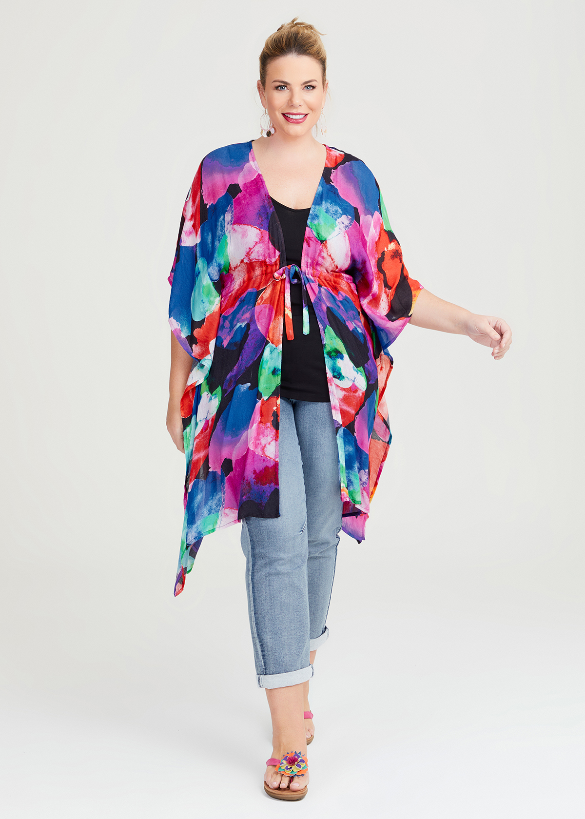 Shop Heart Print Cape Kimono in Multi | Accessories | Taking Shape AU