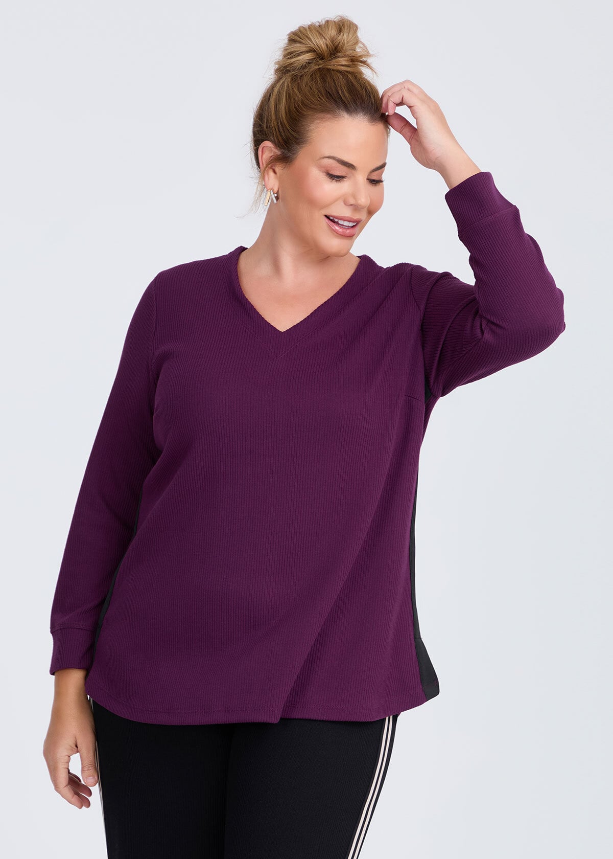 Shop Plus Size Natural On The Go Top, Purple | Taking Shape AU