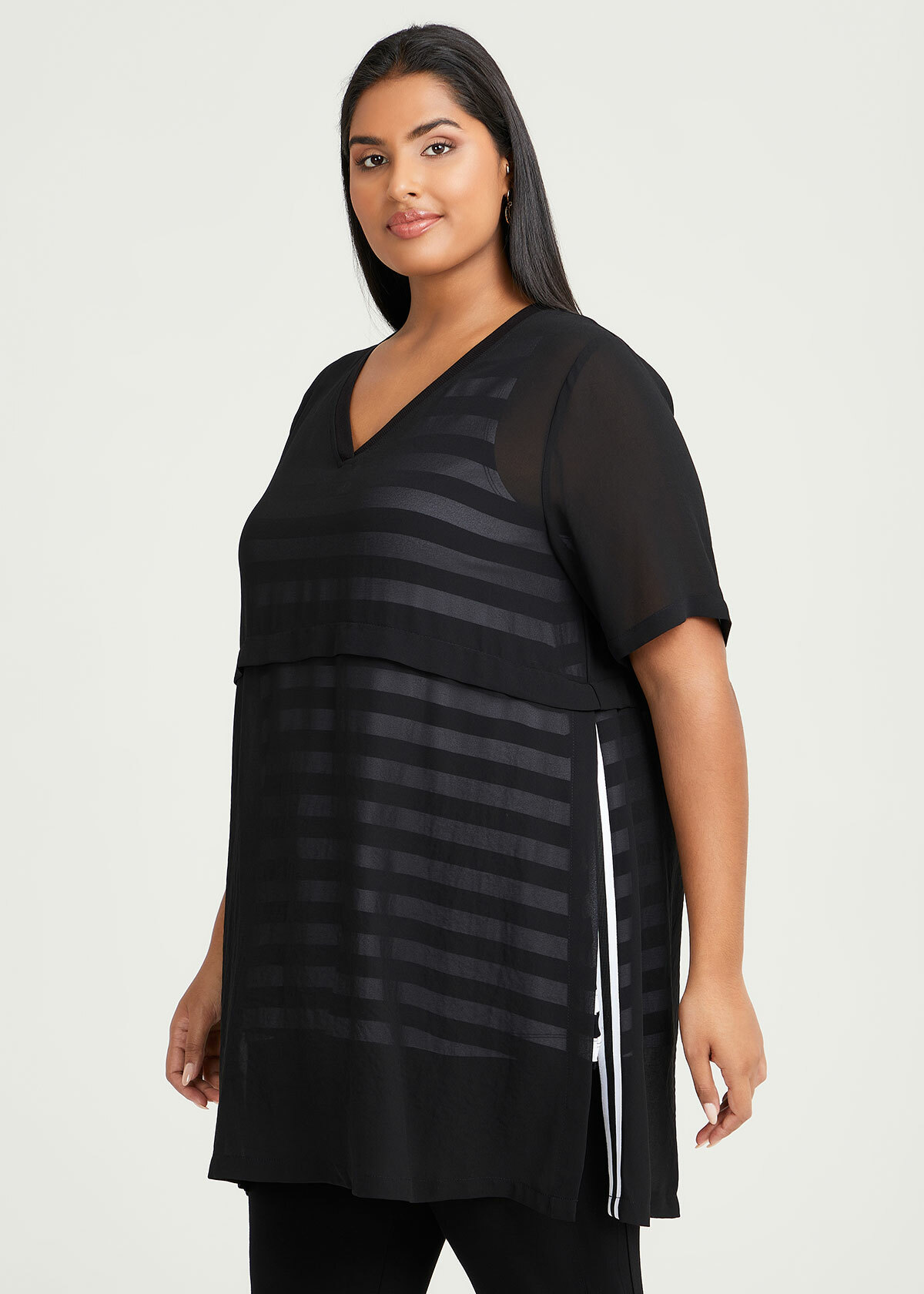 Shop Plus Size Chiffon Tasha Tunic, Black | Taking Shape AU
