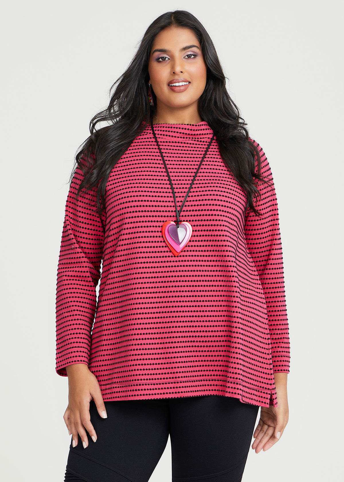 Shop Plus Size Cotton Dot Ticking Top, Red | Taking Shape AU