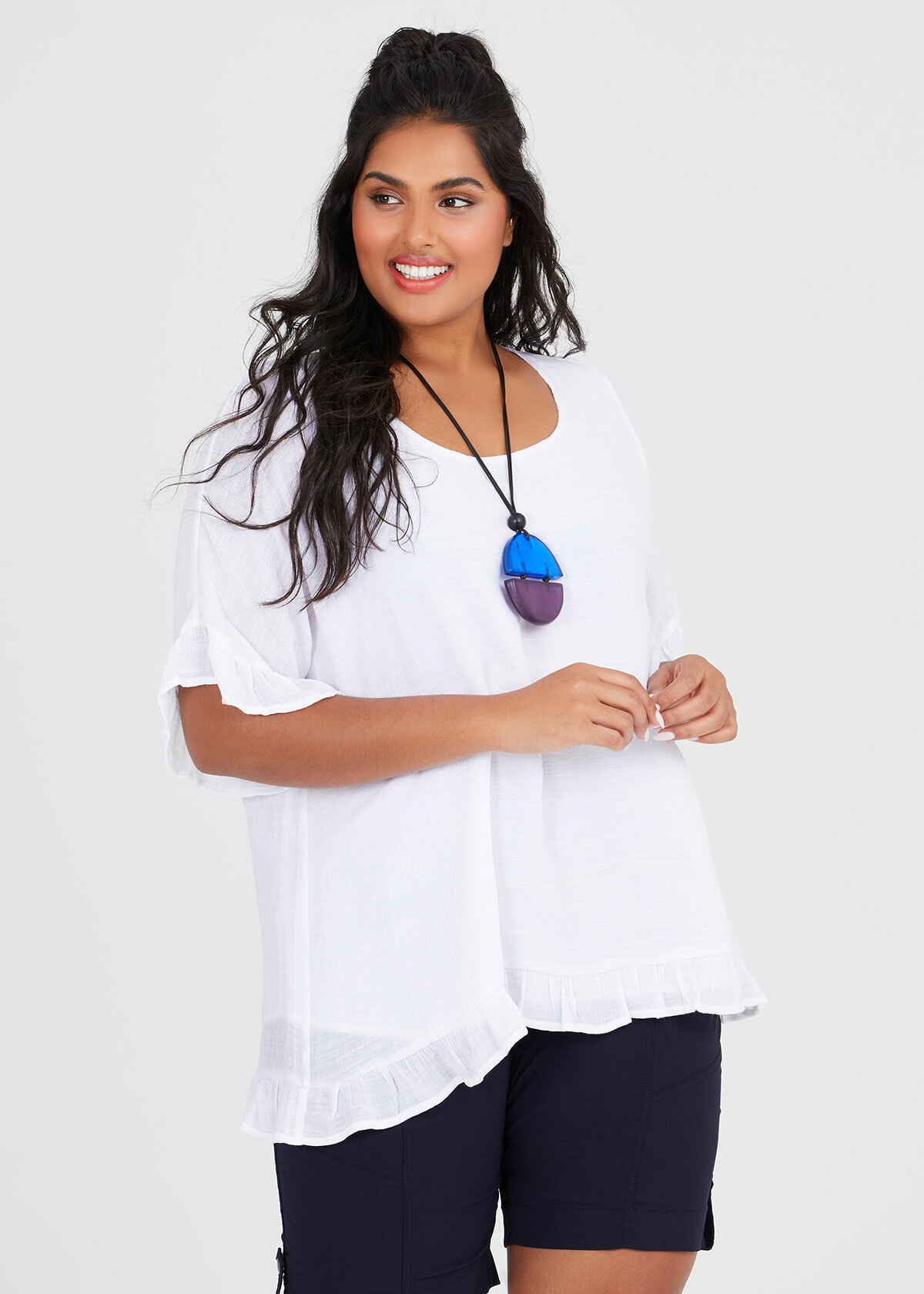 Shop Plus Size Voyage Frilly Top in White | Taking Shape AU