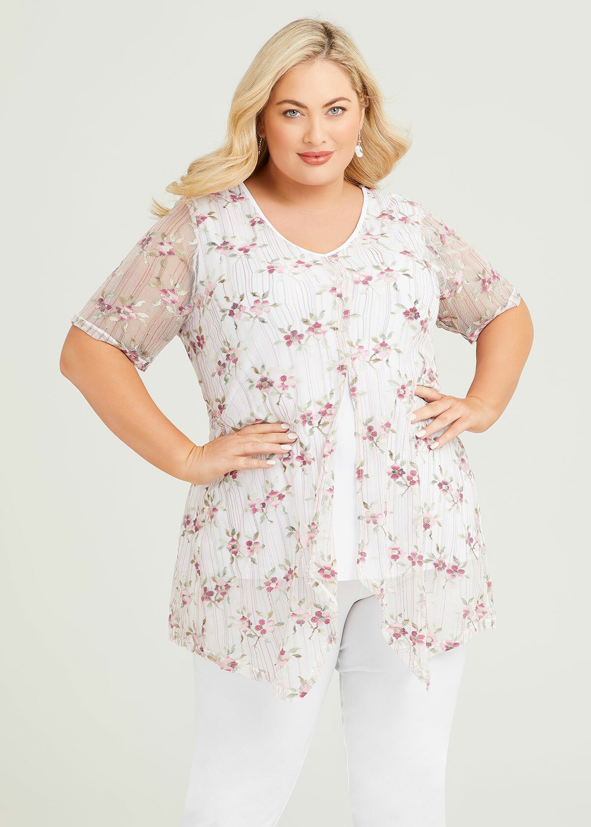 Shop Plus Size Floral Embroidered Top in White | Taking Shape AU