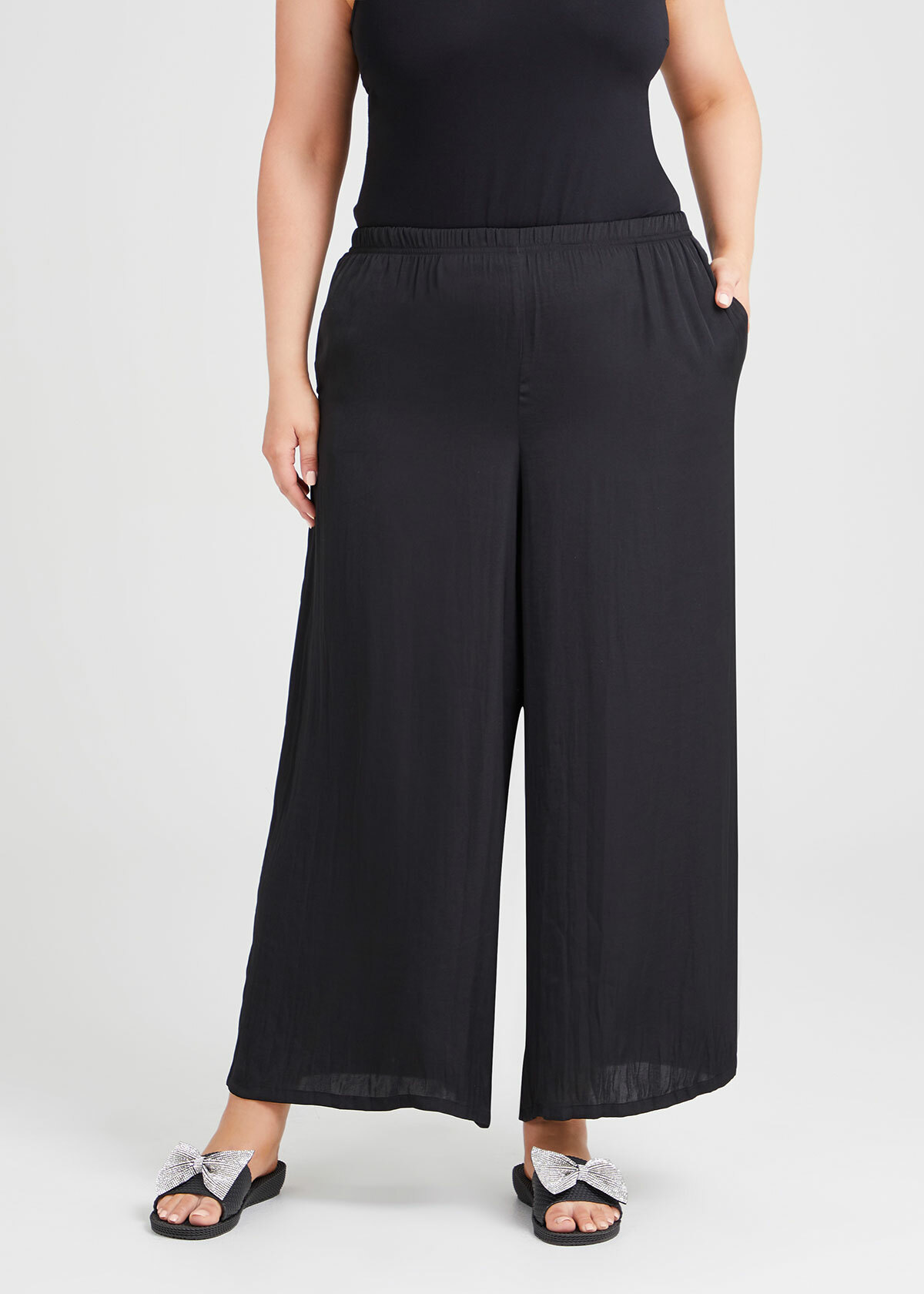 Shop Plus Size Luxe Talk Of The Town Pant in Black | Taking Shape AU
