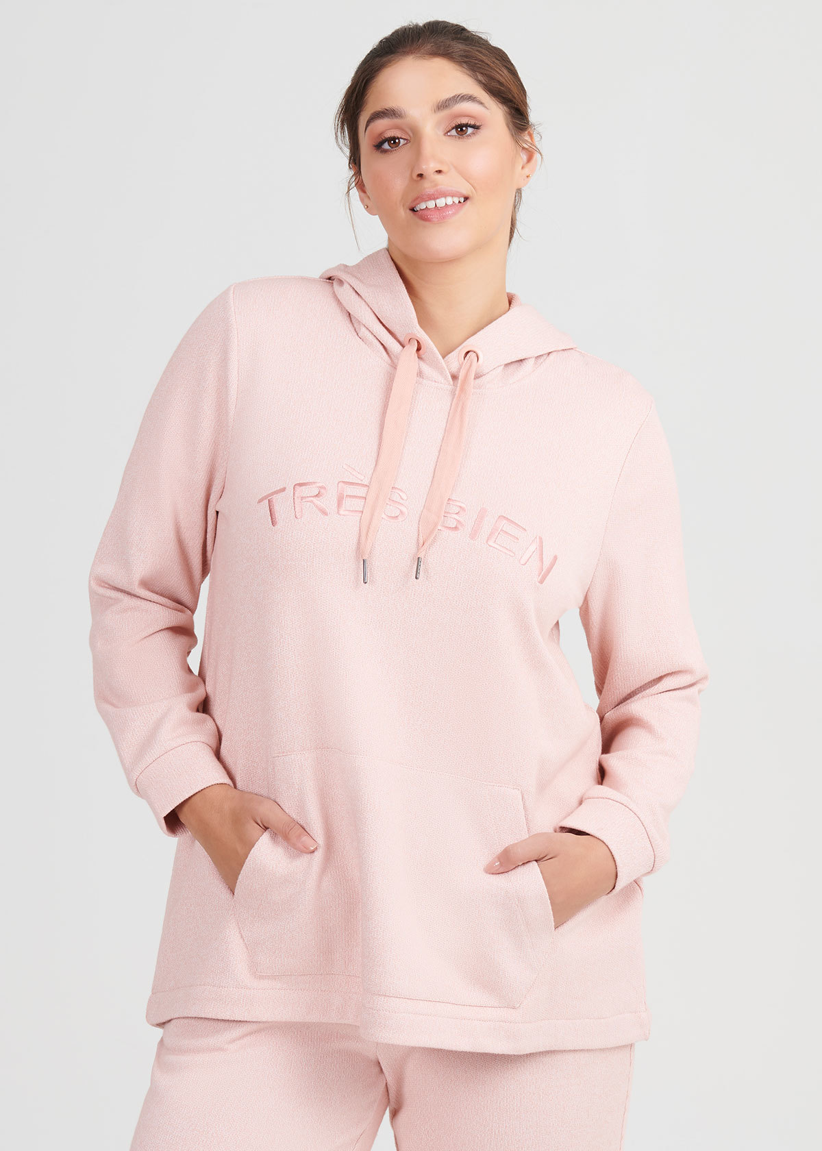 Shop Plus Size Tres Bien Hoodie, Pink | Taking Shape AU