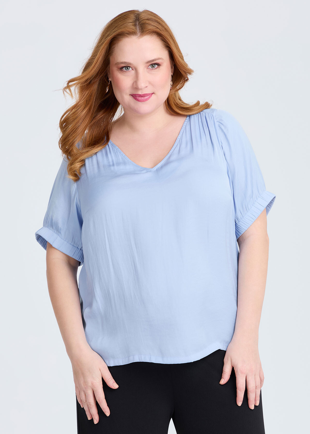 Shop Plus Size Alina Luxe Top, Blue | Taking Shape AU