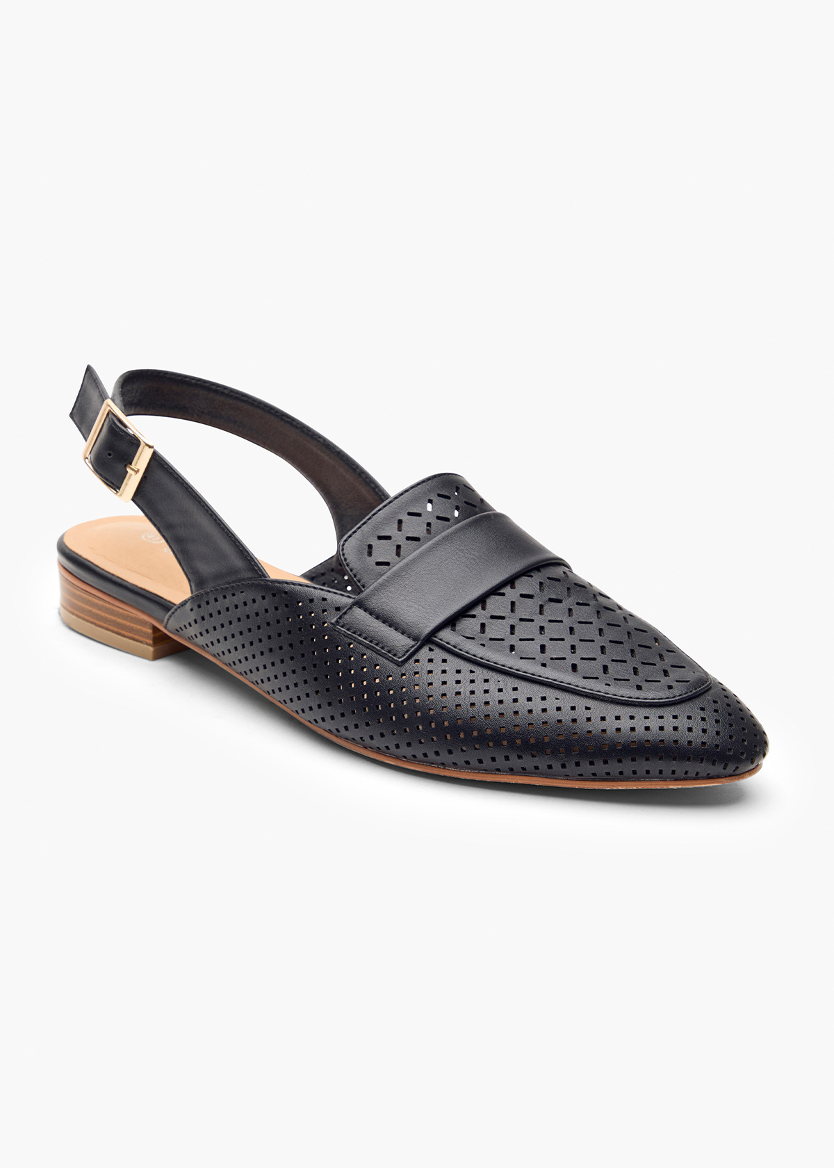 Shop Black Lasercut Slingback Shoe | Comfortable Shoes | Taking Shape UK