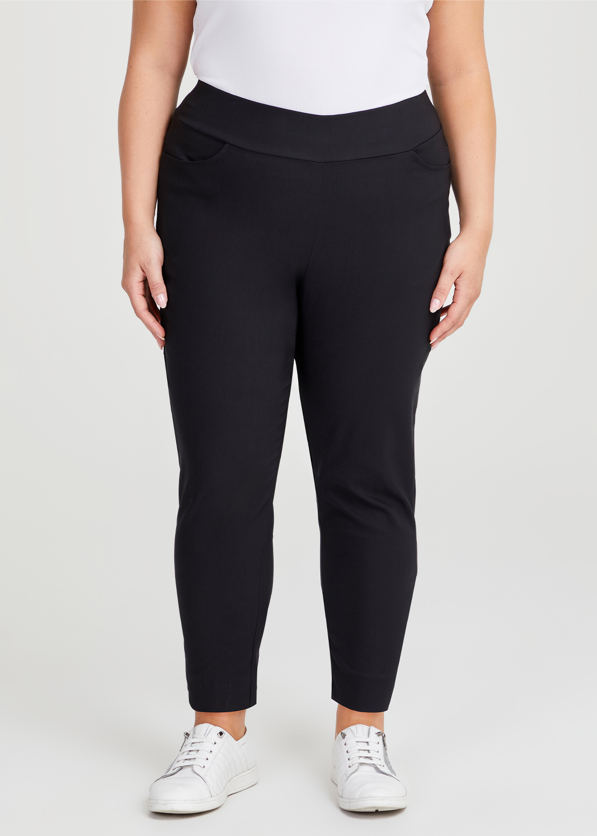 Shop Plus Size Petite Editorial Slim Pant, Black | Taking Shape AU