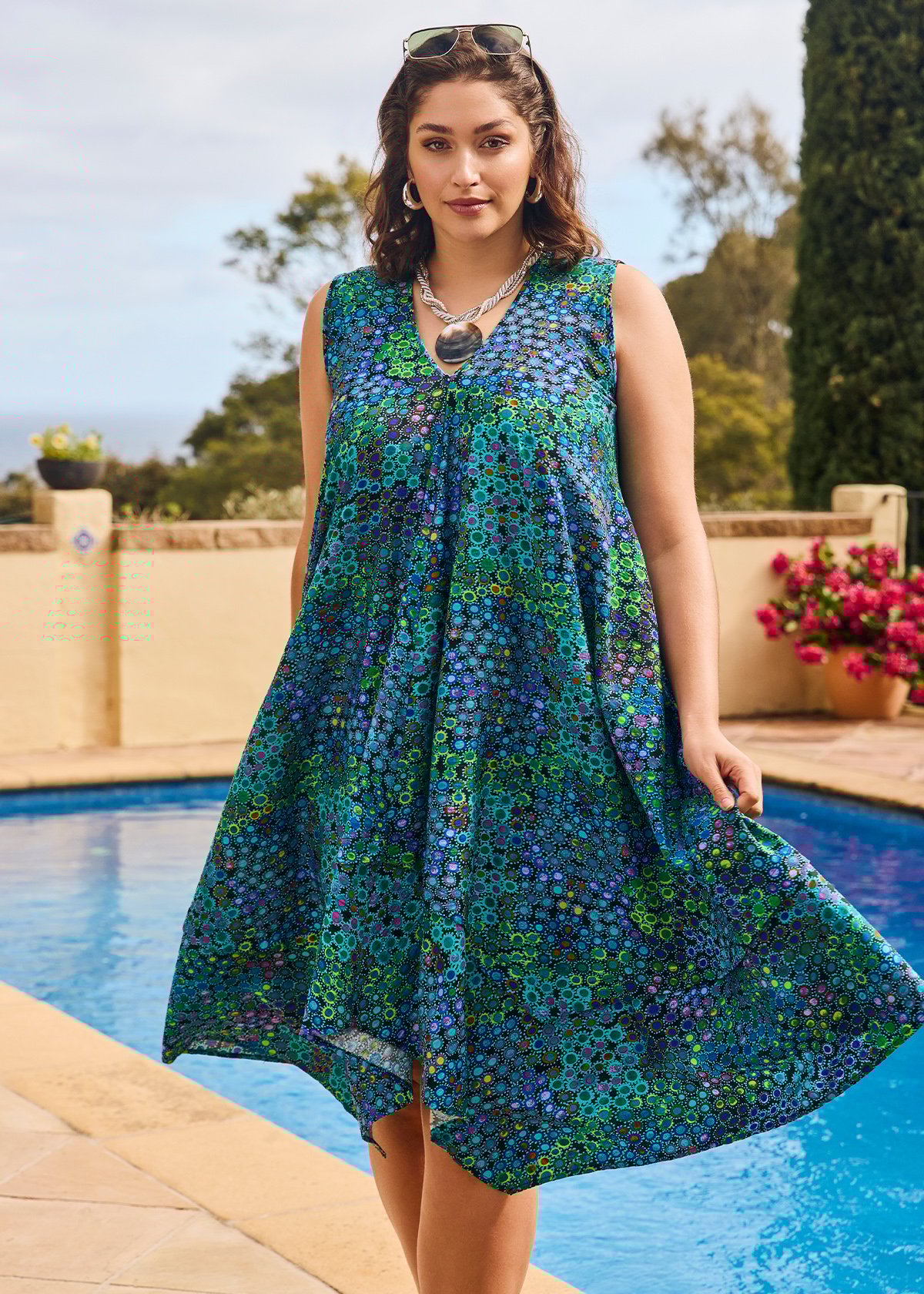Shop Plus Size Pebble Tile Natural Dress in Multi | Taking Shape IL