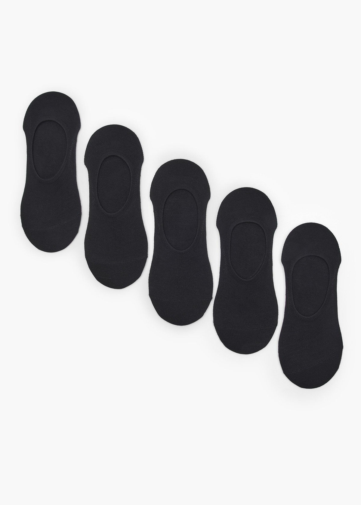 Shop 5 Pack Black Bamboo No Show Socks in Black | Accessories | Taking ...