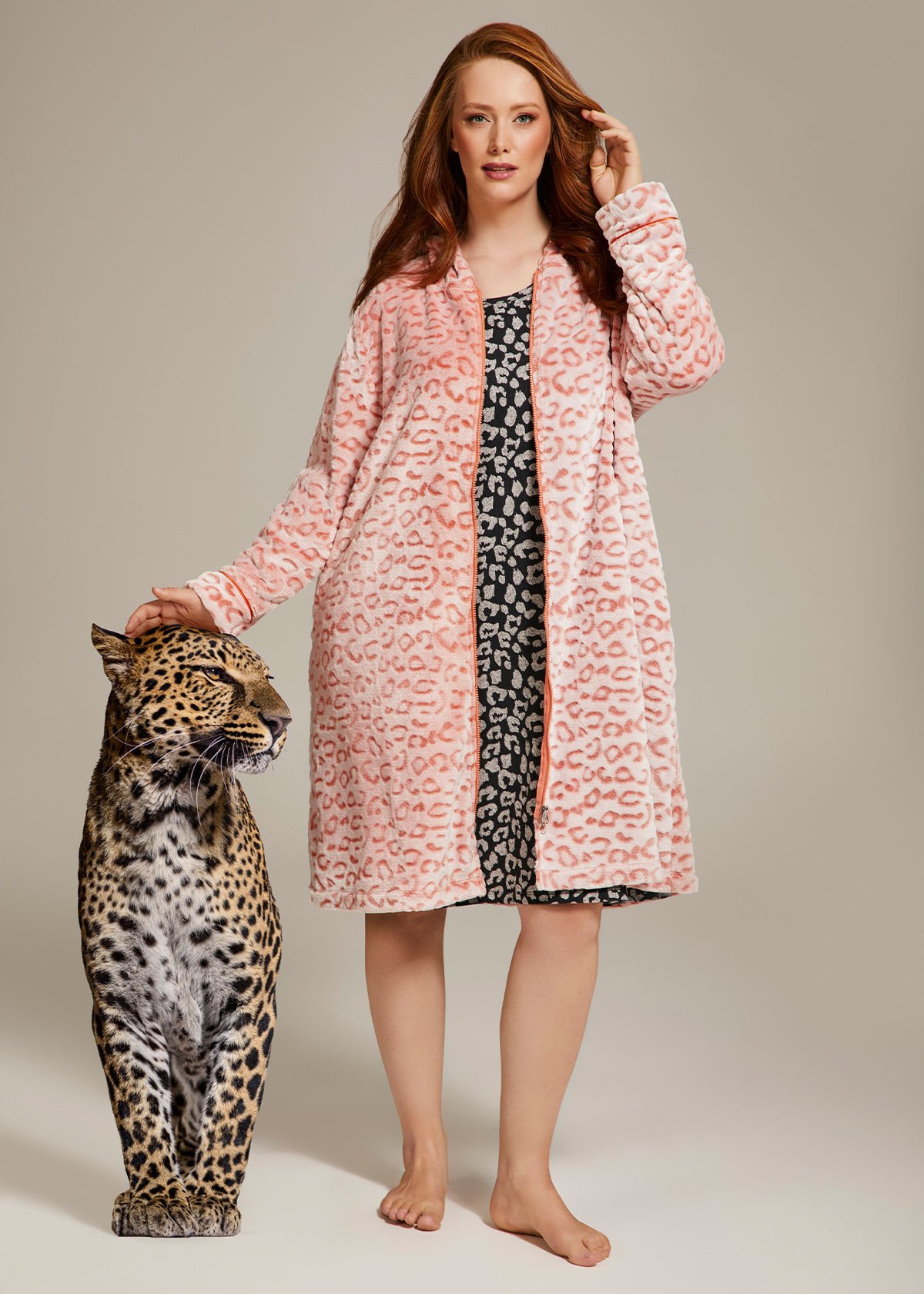 Shop Plus Size Embossed Animal Dressing Gown, Orange | Taking Shape AU