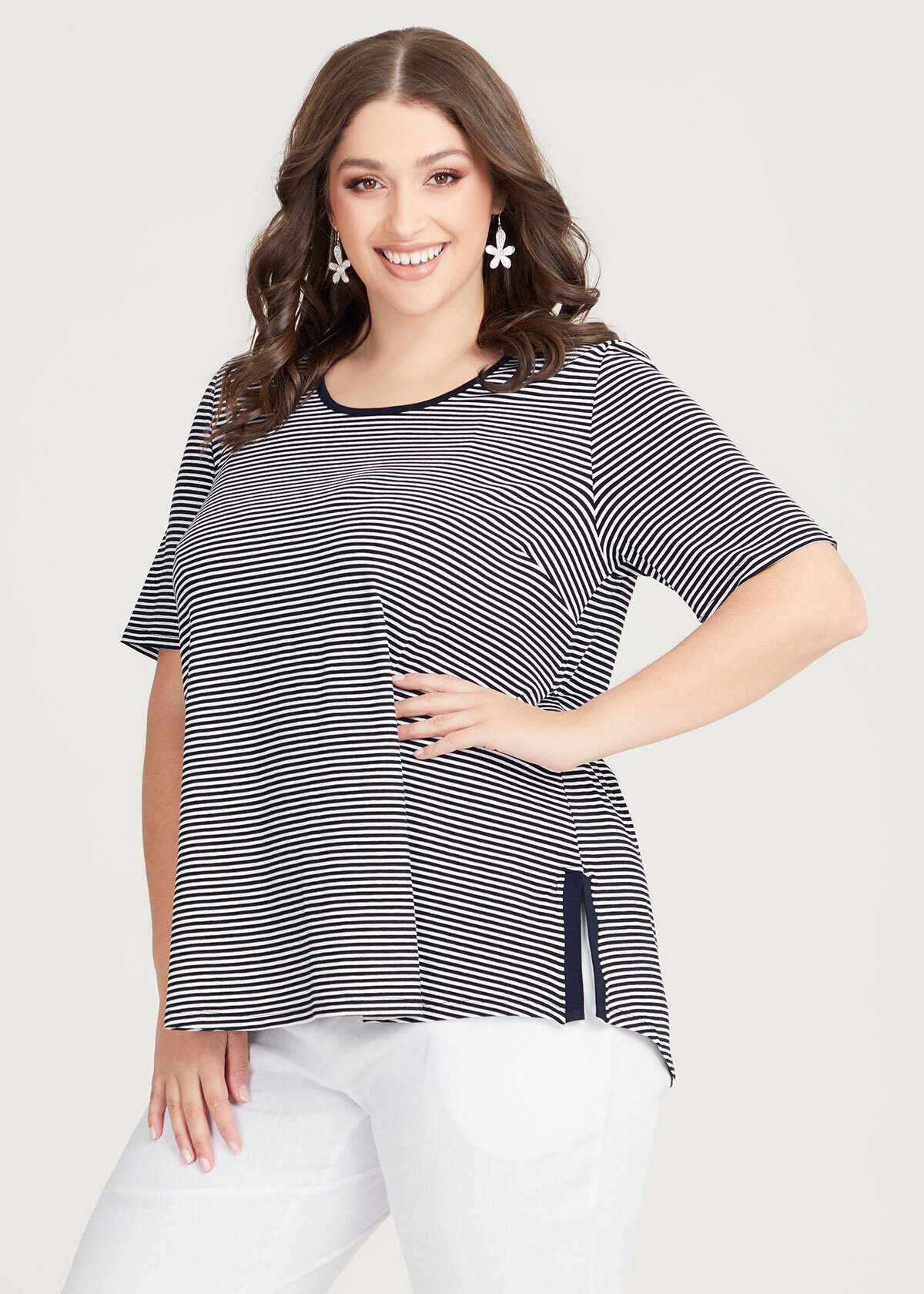 Shop Plus Size Natural French Stripe Top in Multi | Taking Shape AU
