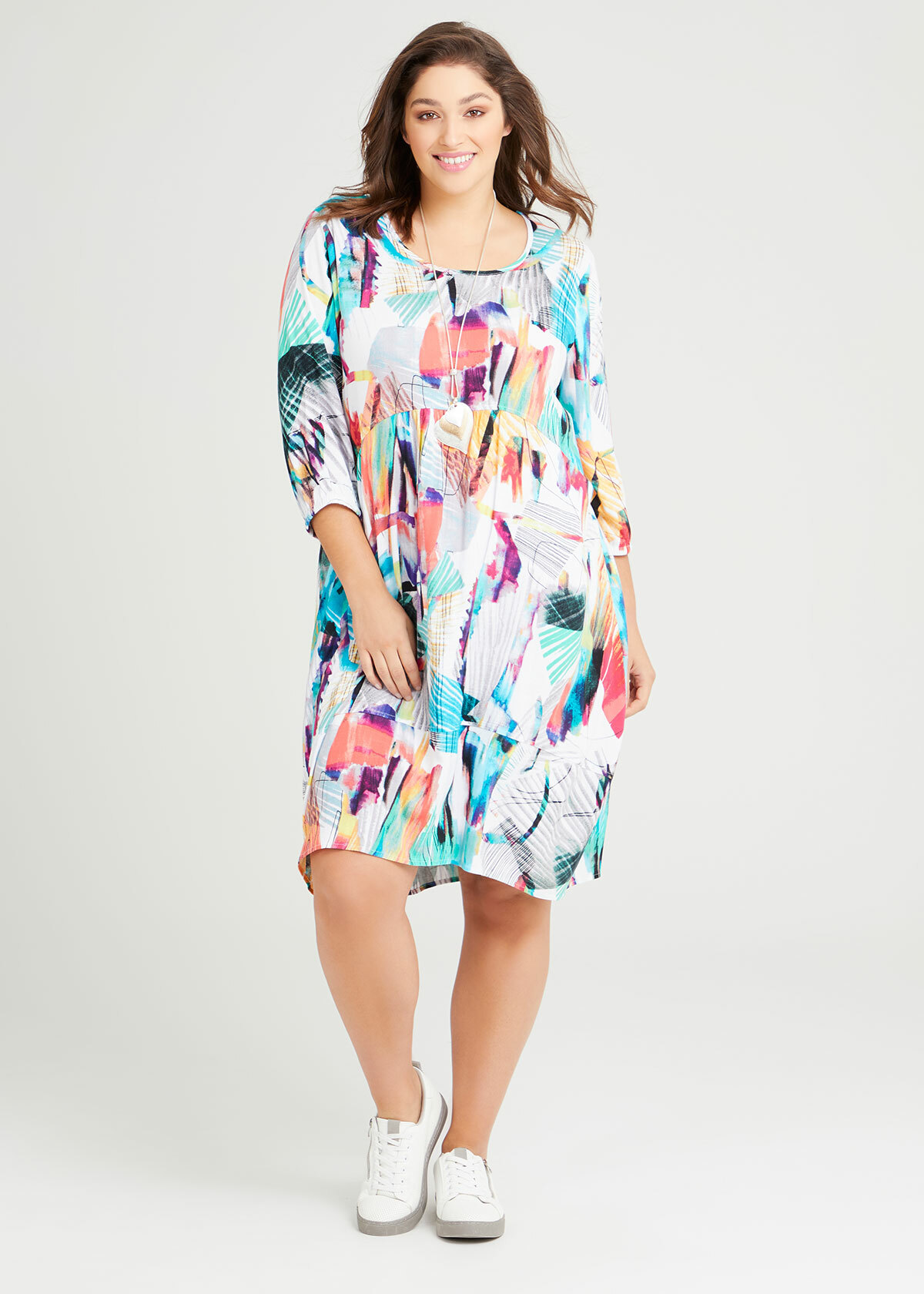 Shop Plus Size Spring Twist Natural Dress, Print | Taking Shape AU