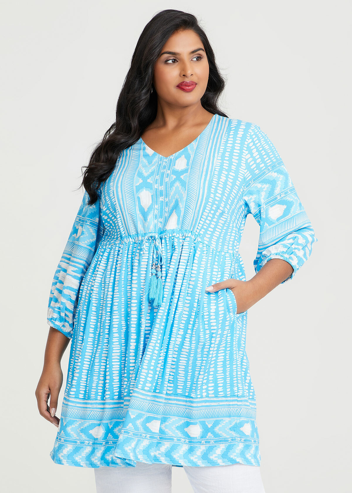 Shop Plus Size Natural Free Spirit Tunic, Multi | Taking Shape AU