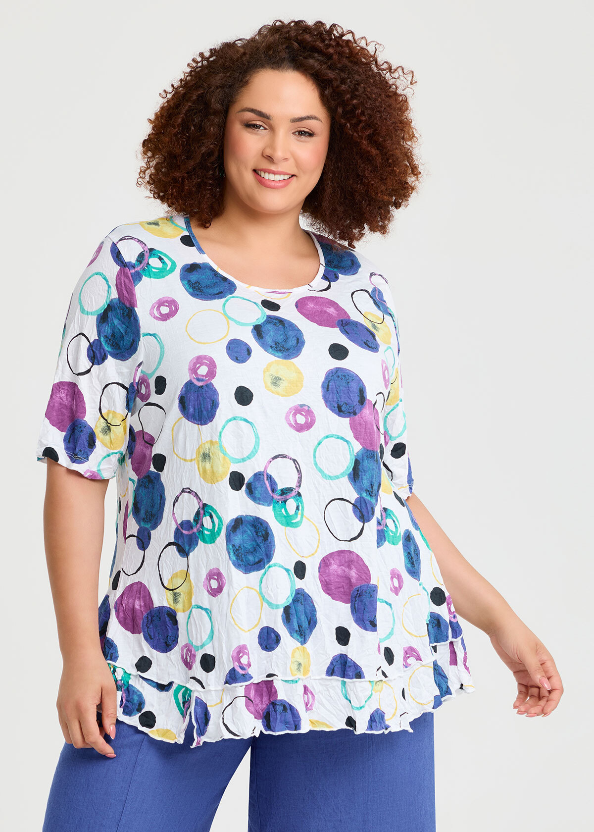 Shop Plus Size Bamboo Multi Spot Top, Multi | Taking Shape NZ