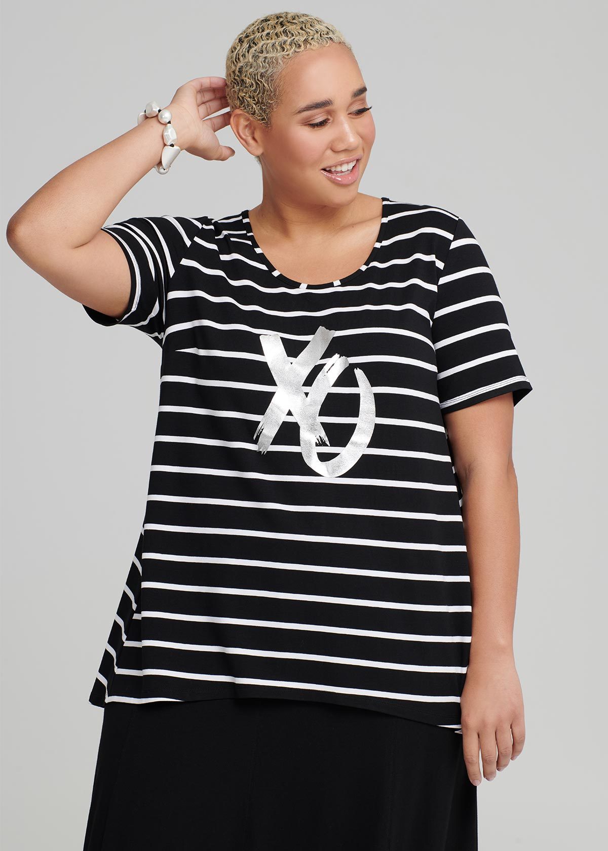 Shop Plus Size Kindness Stripe Top, Print | Taking Shape AU