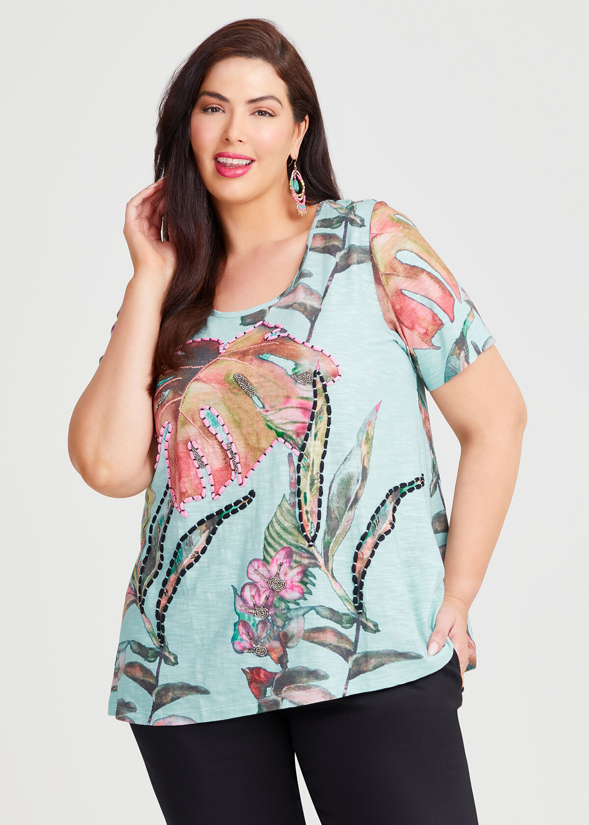Shop Plus Size Sorbet Cotton Modal Top, Multi | Taking Shape AU