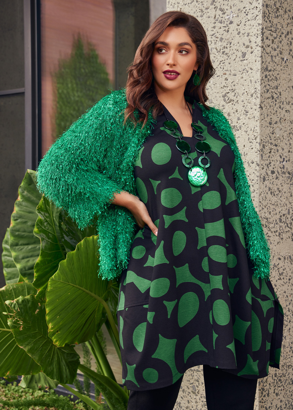 Shop Plus Size Tulip Ponte Tunic, Black | Taking Shape UK