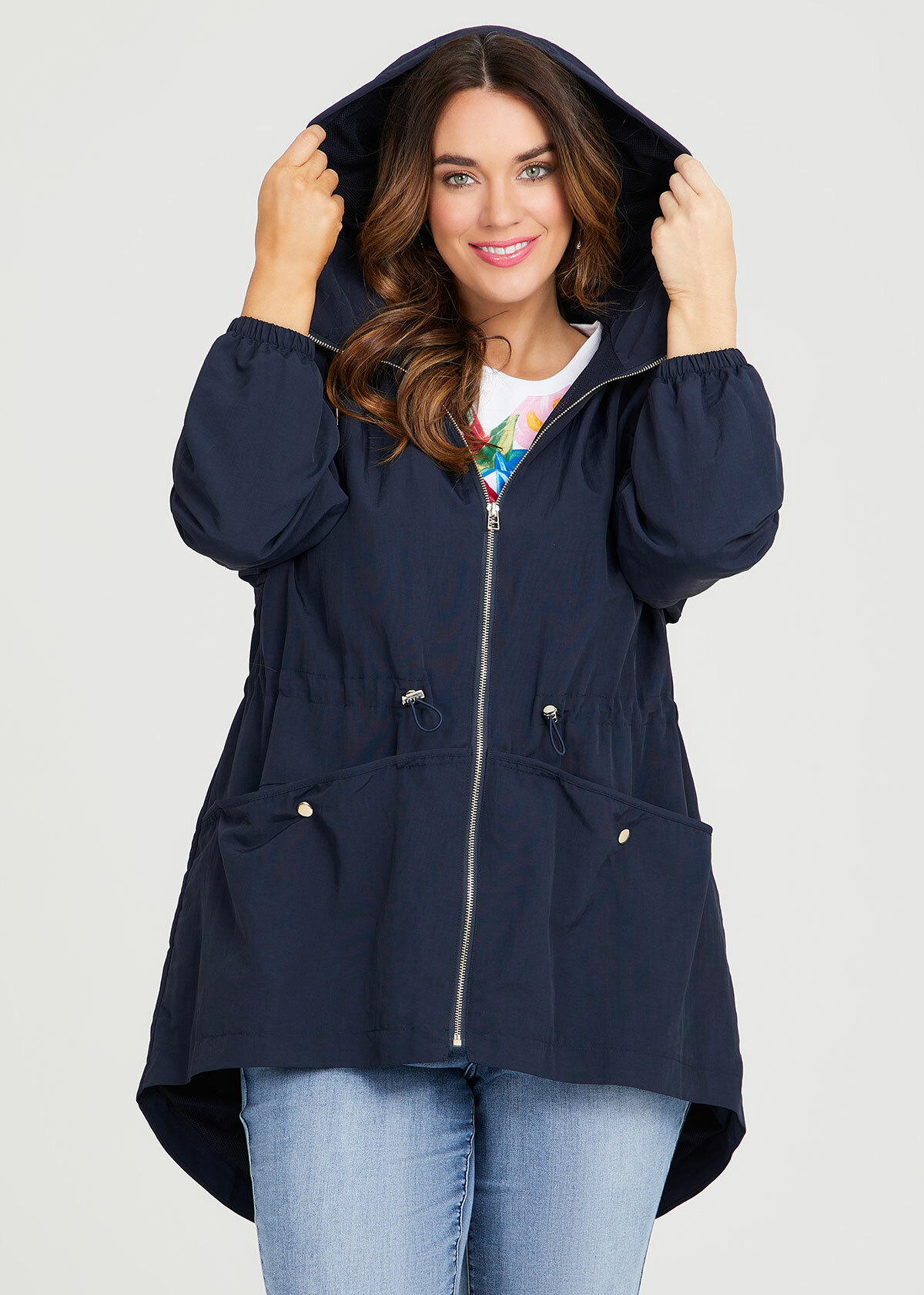 Shop Plus Size Weekend Hooded Jacket in Blue | Taking Shape NZ