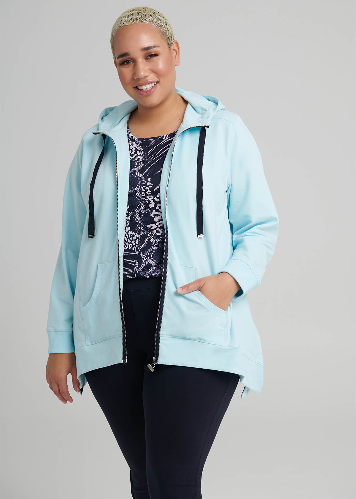 Shop Plus Size Animalia Active Jacket, Blue | Taking Shape AU