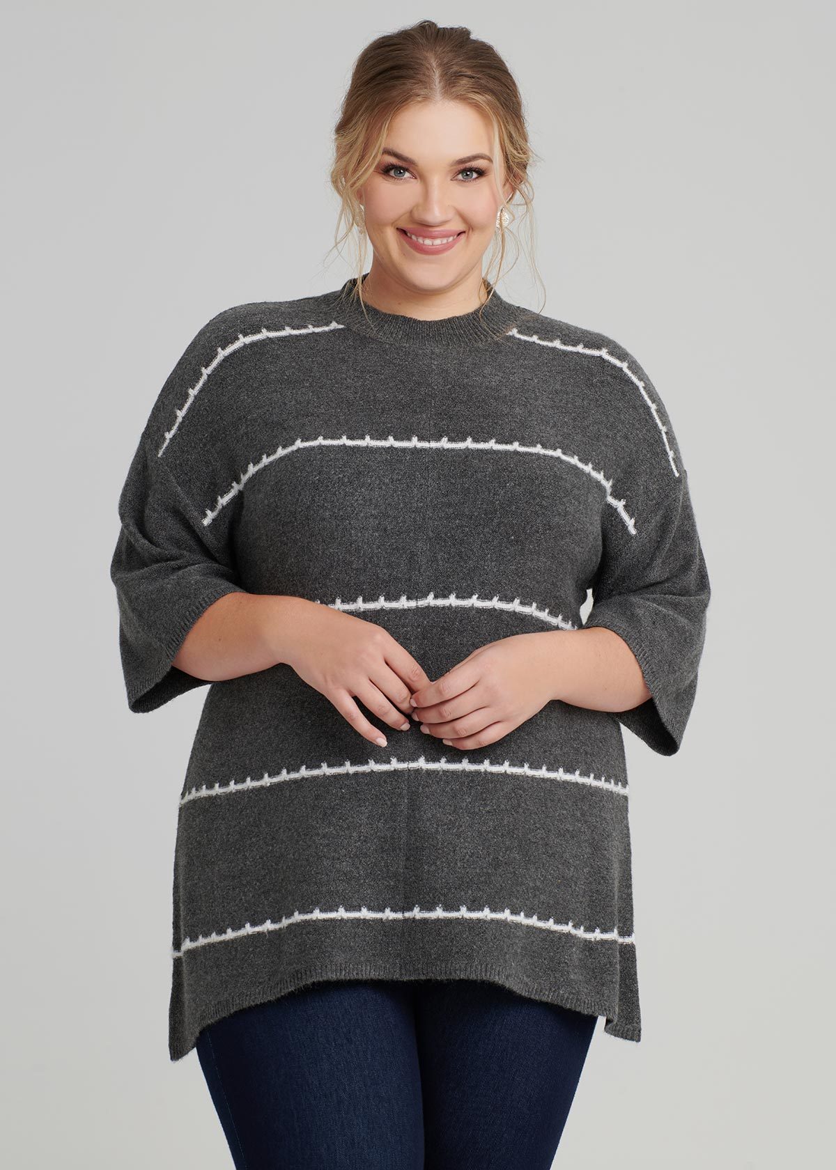 Shop Plus Size Autumn Waves Jumper, Grey | Taking Shape AU