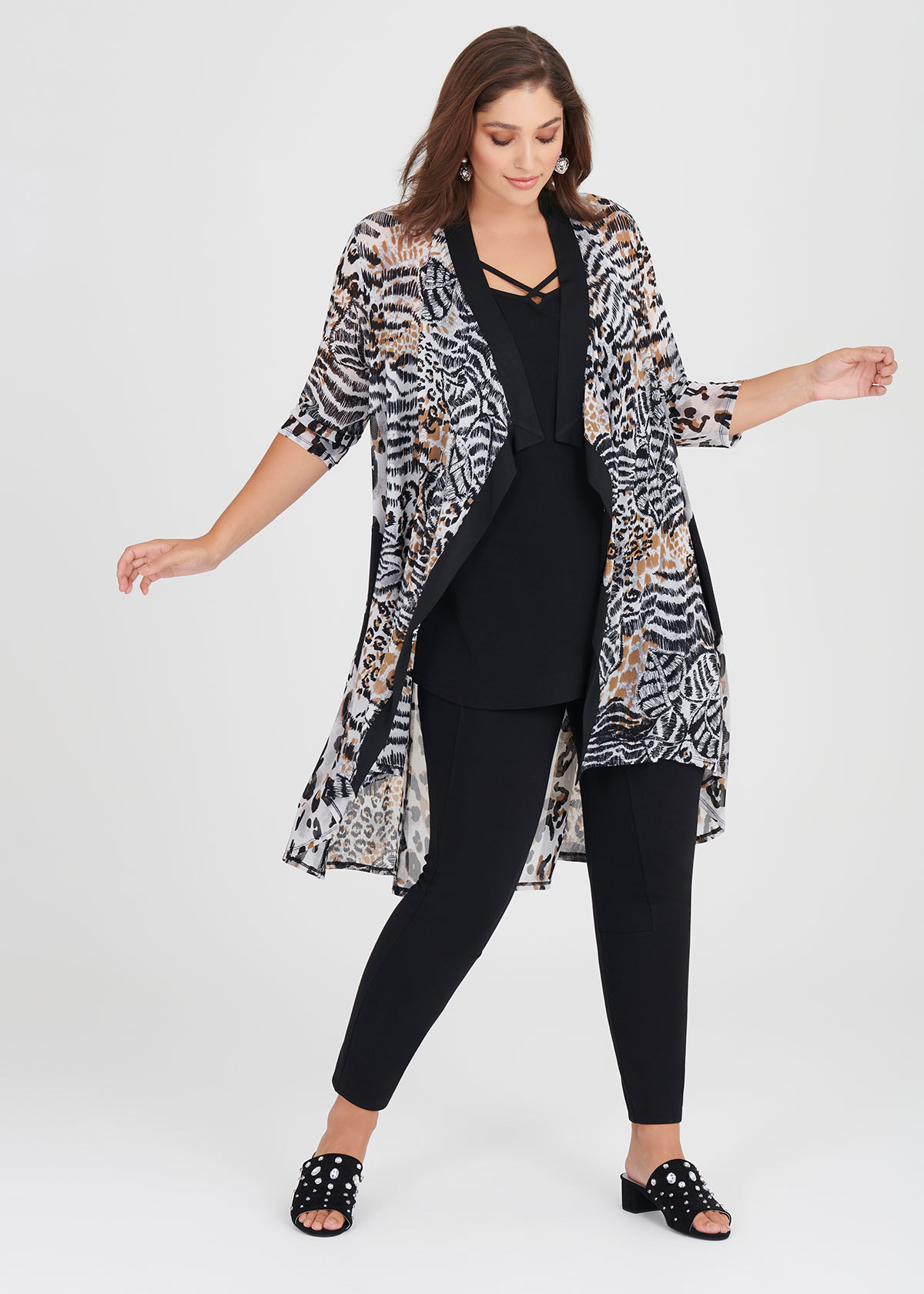 Shop Plus Size Mesh Wild Child Duster, Print | Taking Shape AU