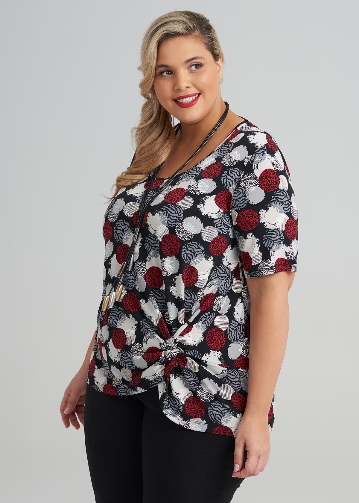 Shop Plus Size Animal Knot Top in Print | Taking Shape AU