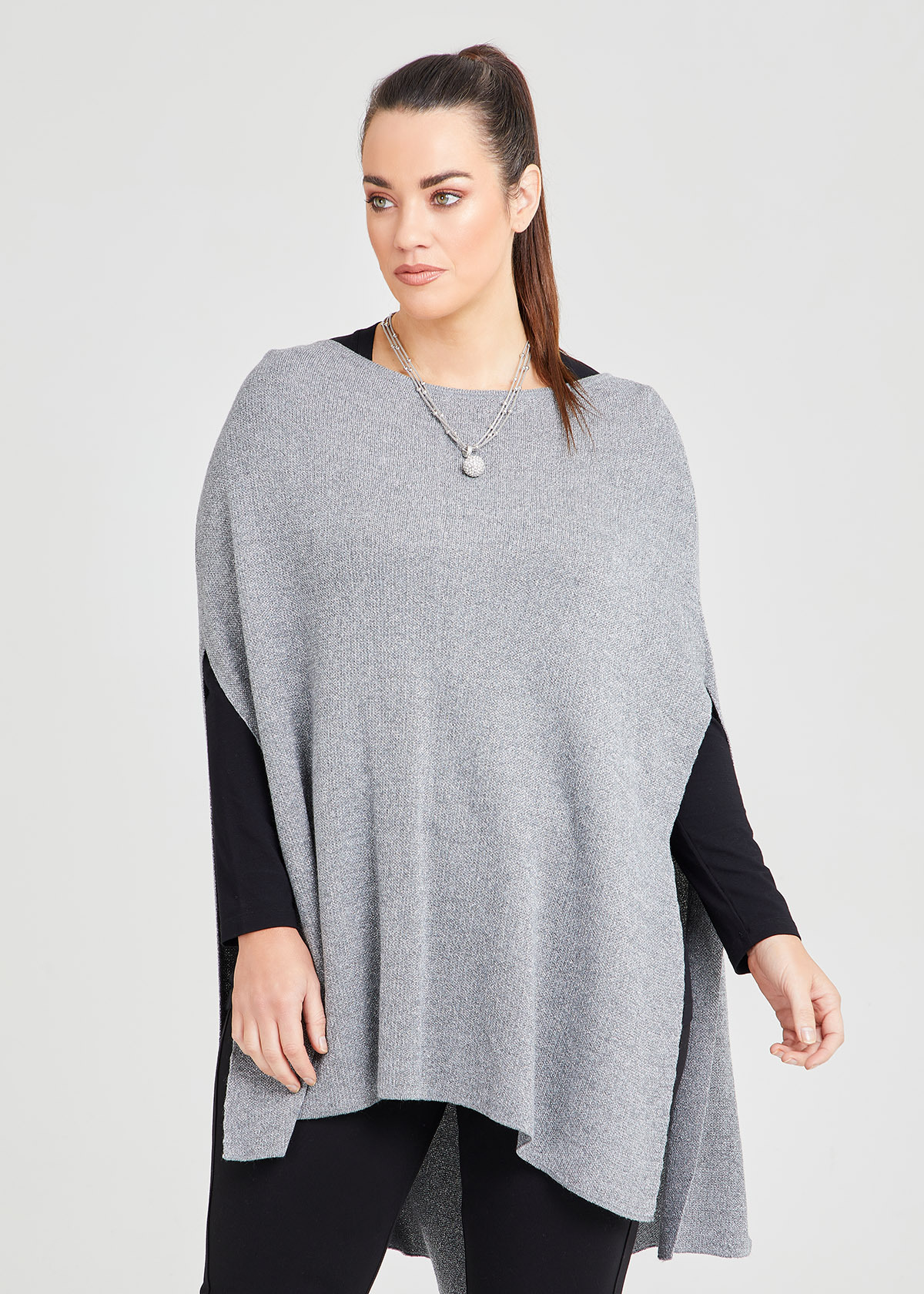 Shop Side Split Poncho in Black | Accessories | Taking Shape UK