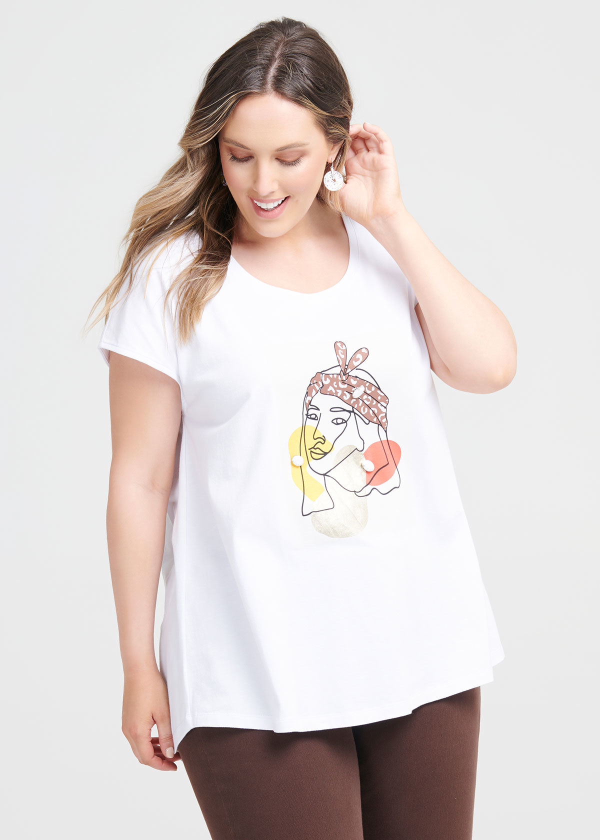 Shop Plus Size Organic Savannah Queen Top, Print | Taking Shape AU