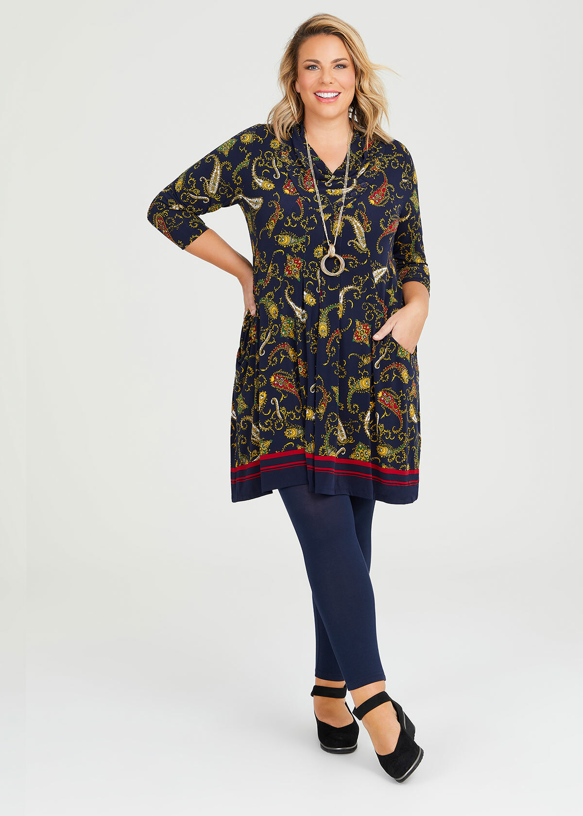 Shop Plus Size Monica Paisley Tunic in Blue | Taking Shape AU
