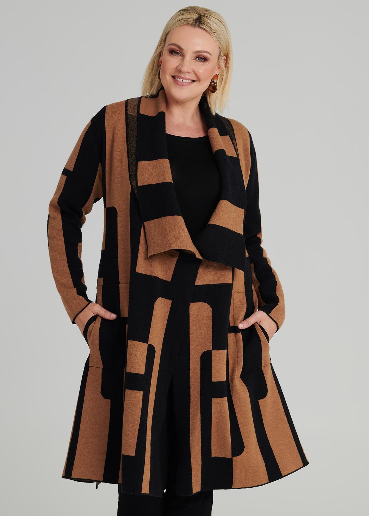 Shop Plus Size Rivoli Coatigan, Black | Taking Shape NZ