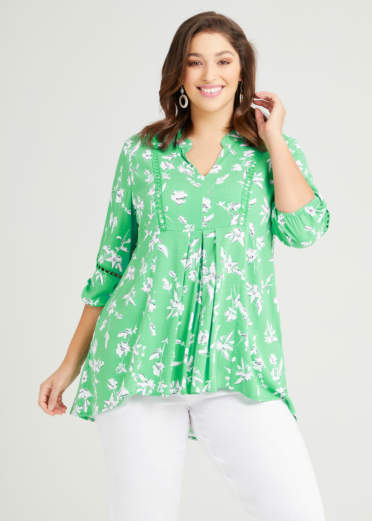 Shop Plus Size Primavera Natural Boho Top, Print | Taking Shape AU