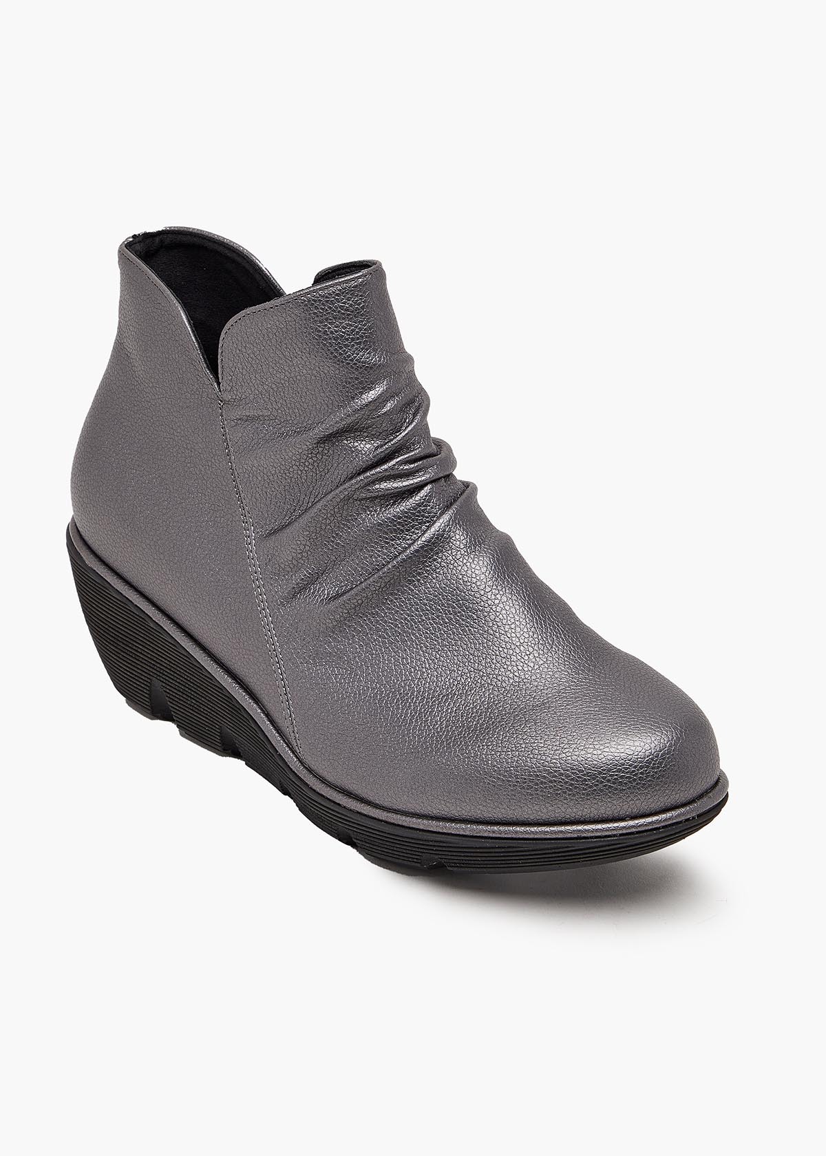 Shop Grey Ruched Wedge Boot | Comfortable Shoes | Taking Shape AU