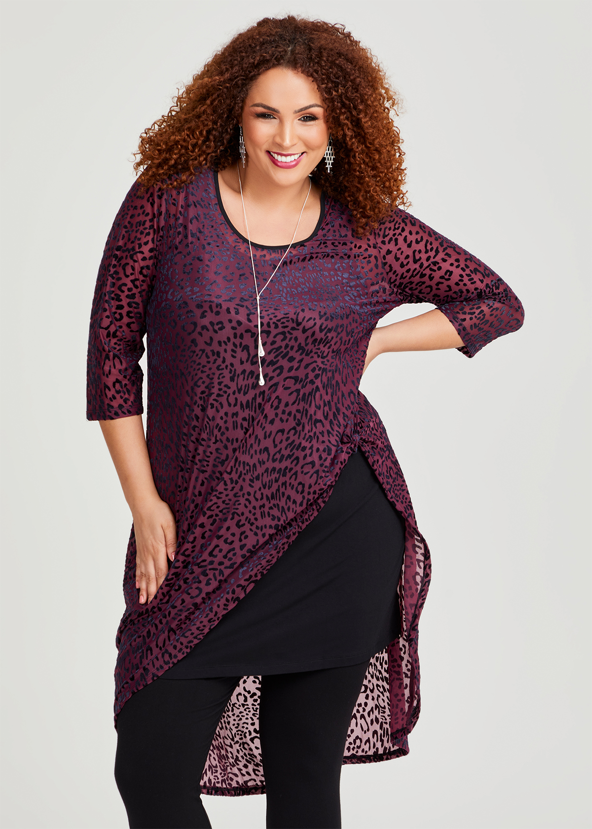 Shop Plus Size Velour Wild Ways Tunic, Purple | Taking Shape AU