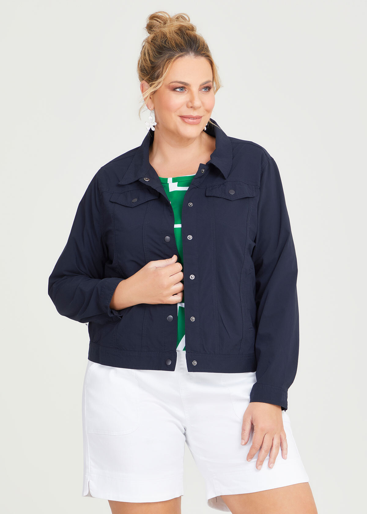 Shop Plus Size Castaway Casual Jacket, Blue | Taking Shape AU