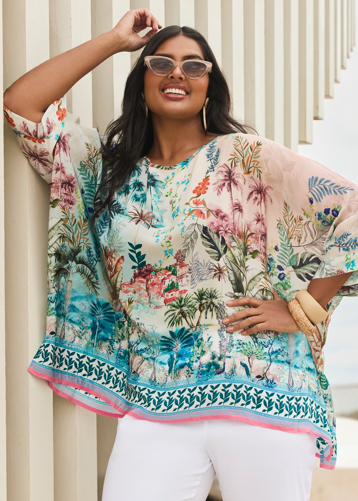 Shop Plus Size All About Blue Natural Top, Multi | Taking Shape AU