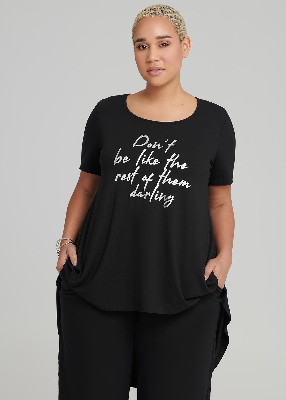 Shop Abstract Print Top in Black, Sizes 12-30 | Taking Shape AU