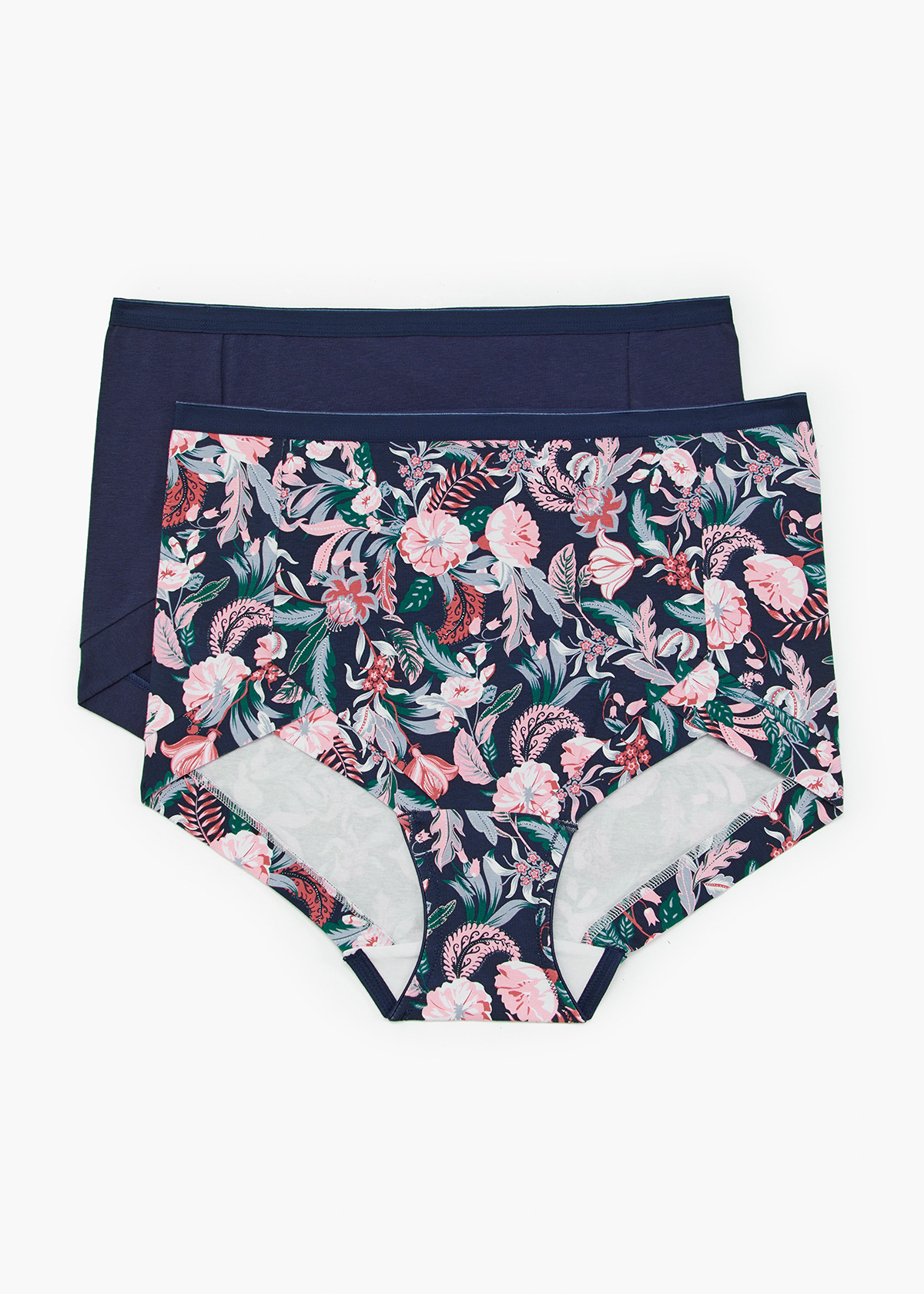 Shop Plus Size 2 Pack Eco Cotton Tropical Briefs, Multi | Taking Shape AU
