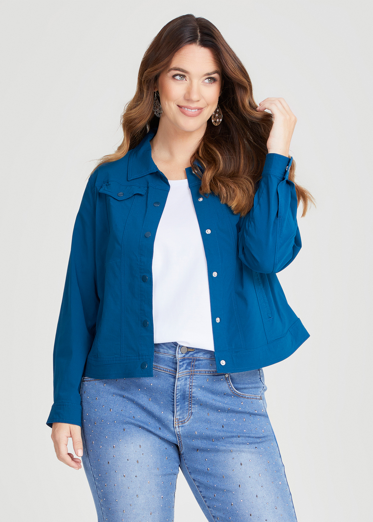 Shop Plus Size Castaway Casual Jacket, Blue | Taking Shape AU