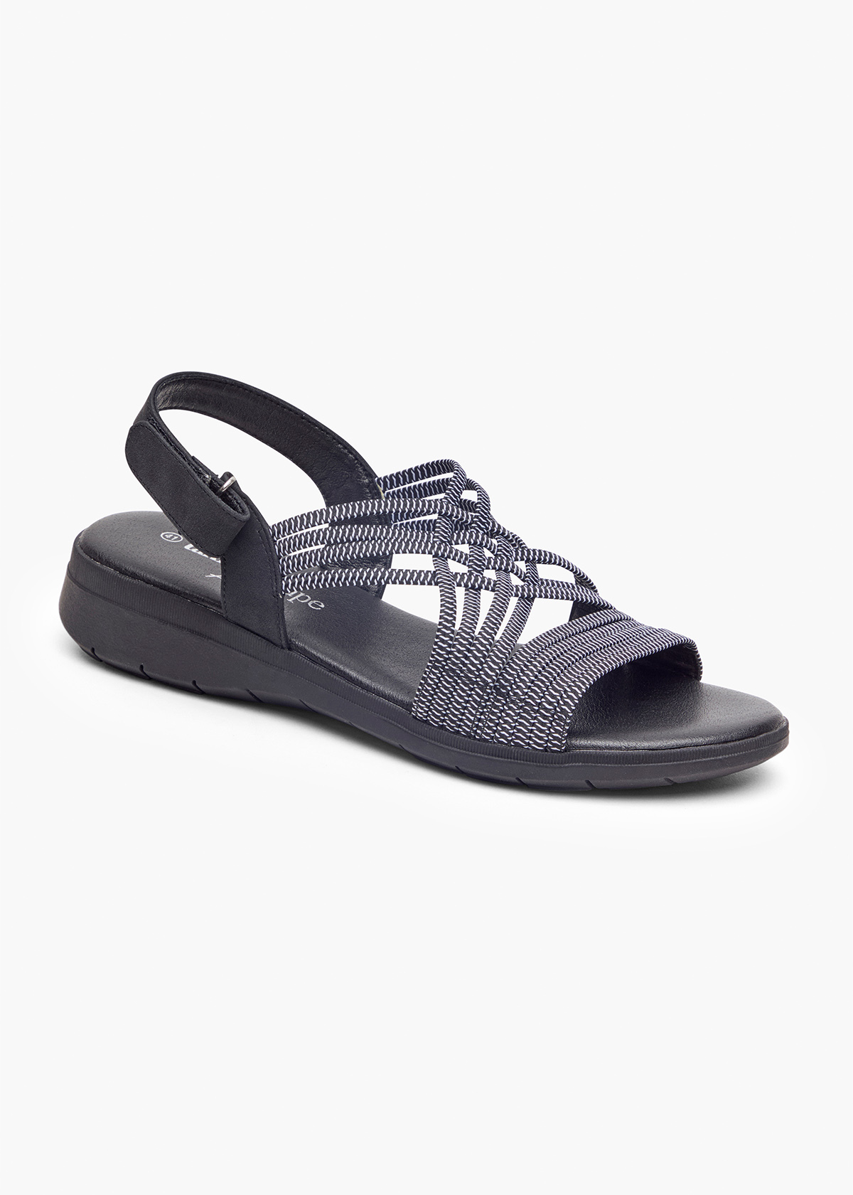 Black & White Elastic Flex Women's Comfort Sandal | Taking Shape AU