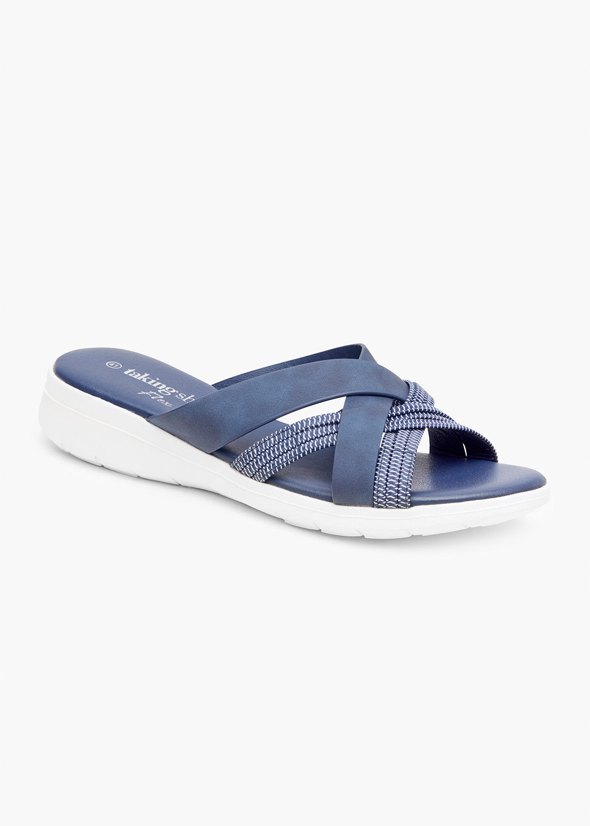 Navy Comfort Slides | Elastic Flex Sandals | Taking Shape NZ