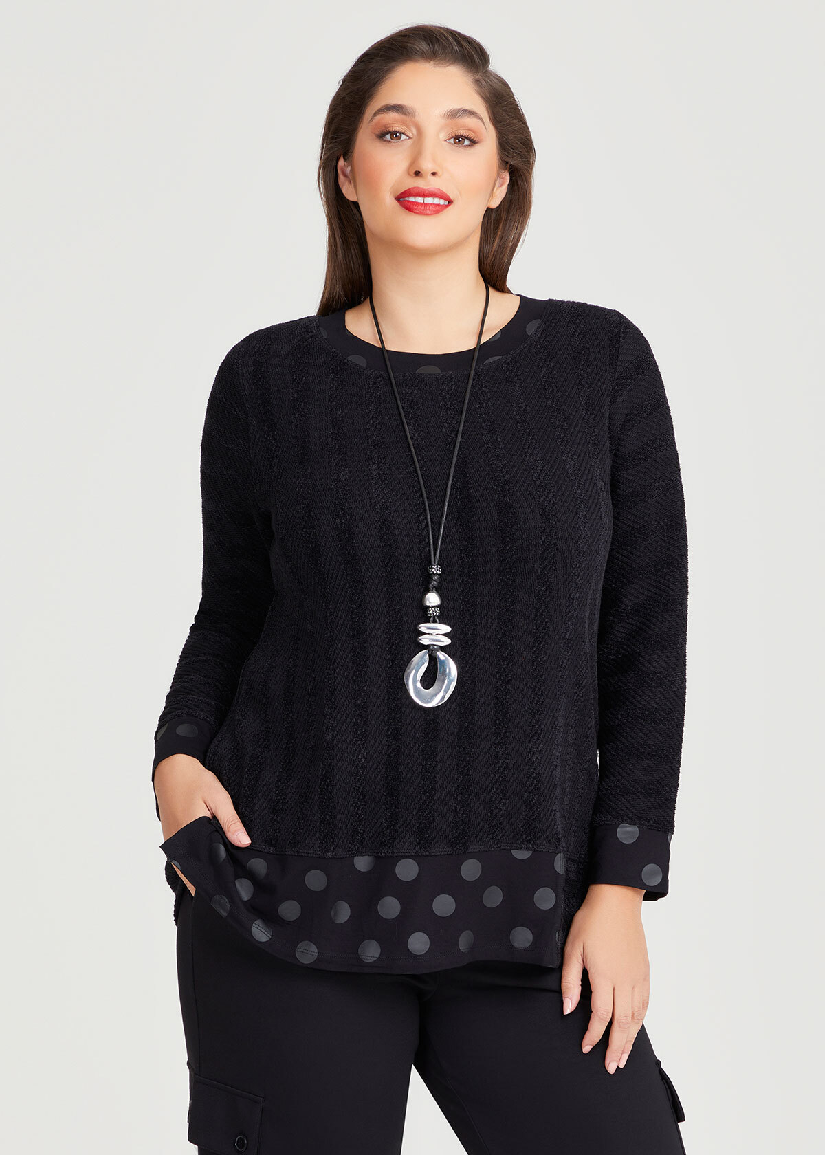 Shop Plus Size Textured Juliette Top, Black | Taking Shape AU