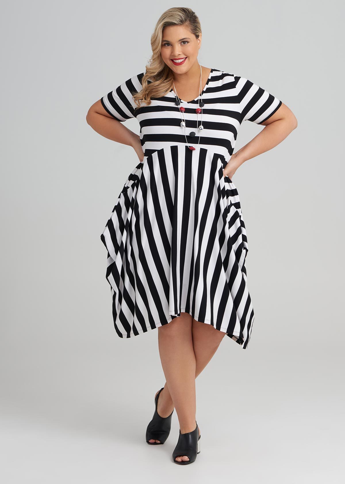 Shop Plus Size Bamboo Line Up Dress, Stripes | Taking Shape AU