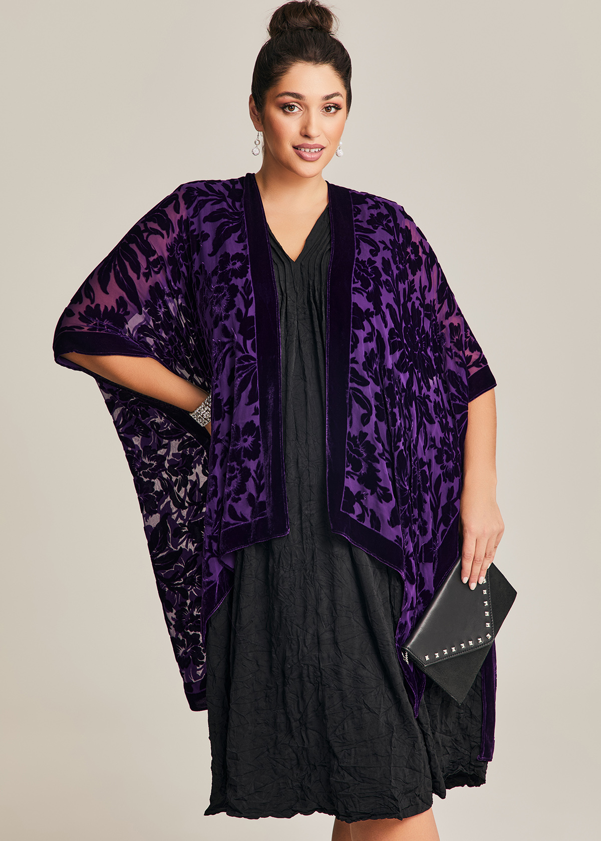 Shop Glam Burnout Cape in Purple | Accessories | Taking Shape NZ