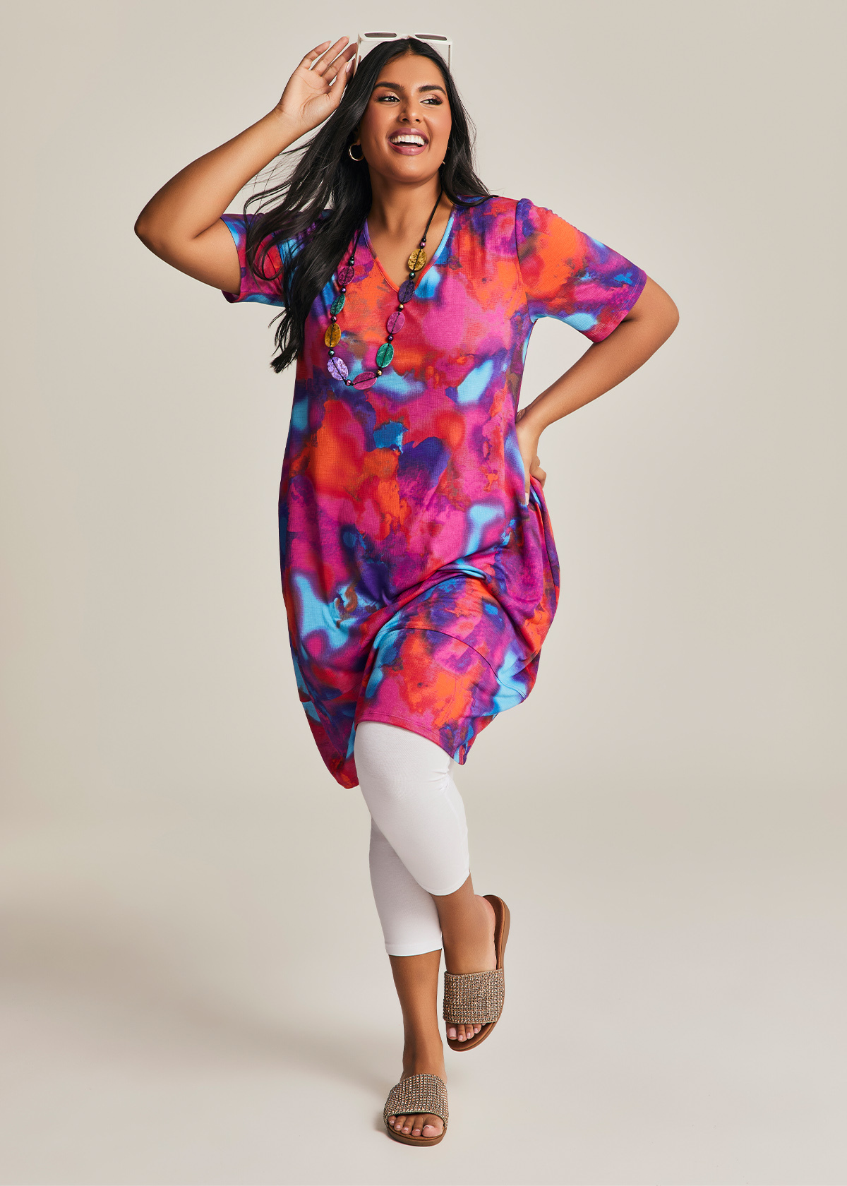 Shop Plus Size Shades Of Summer Dress, Multi | Taking Shape UK