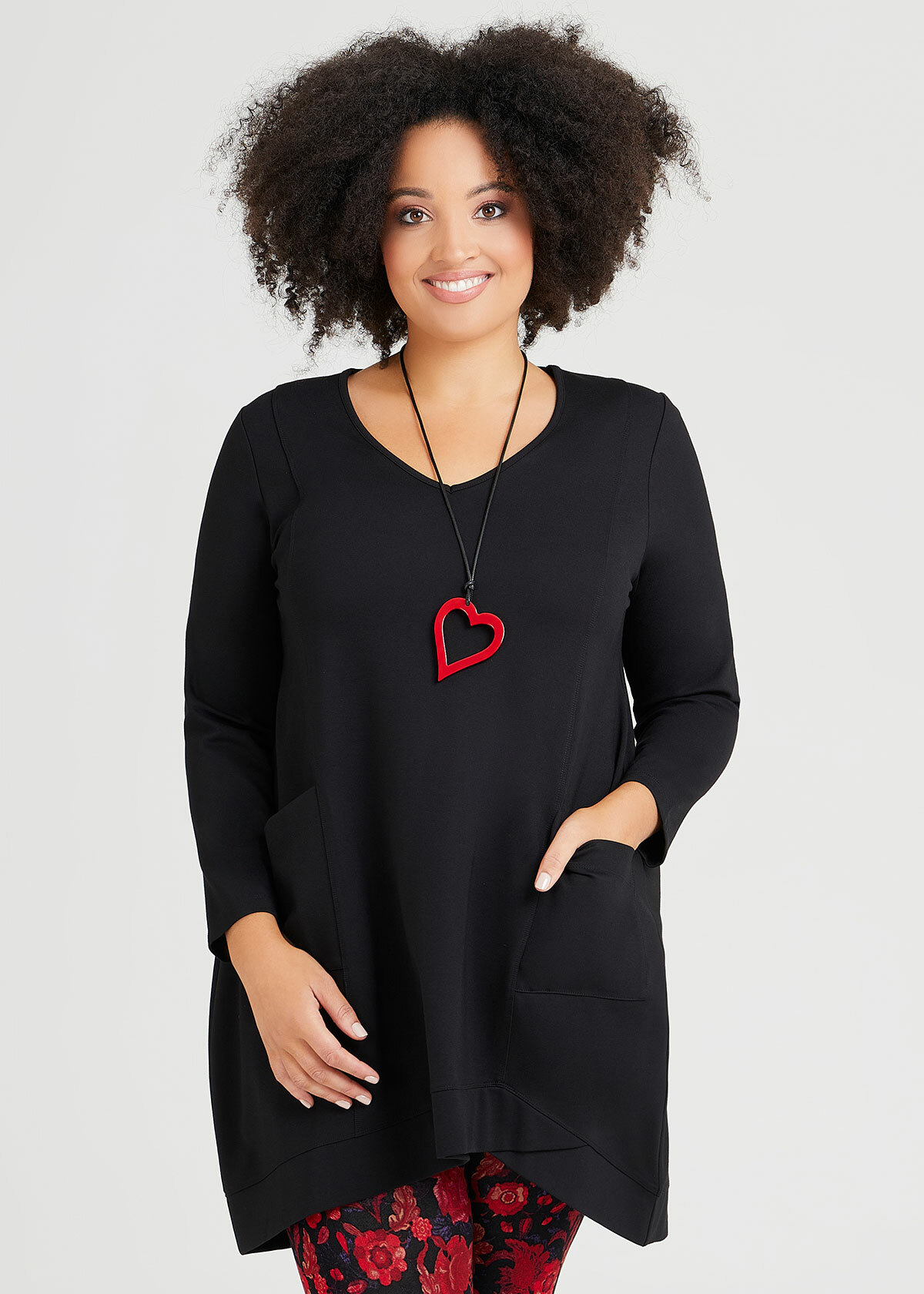 Shop Plus Size Prima Bamboo Ponte Tunic, Black | Taking Shape AU